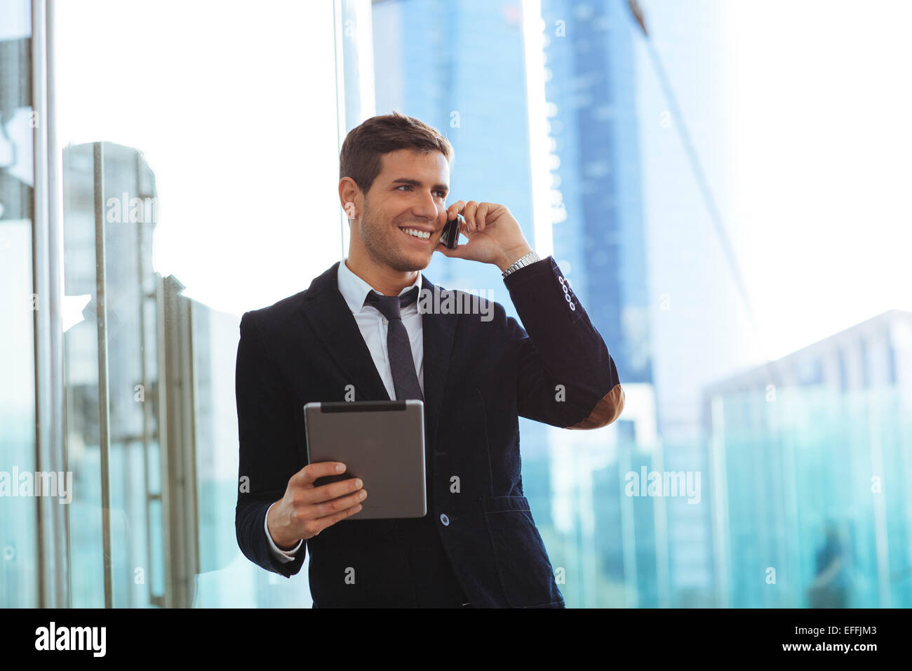 Close up businessman using cell hi-res stock photography and images - Alamy