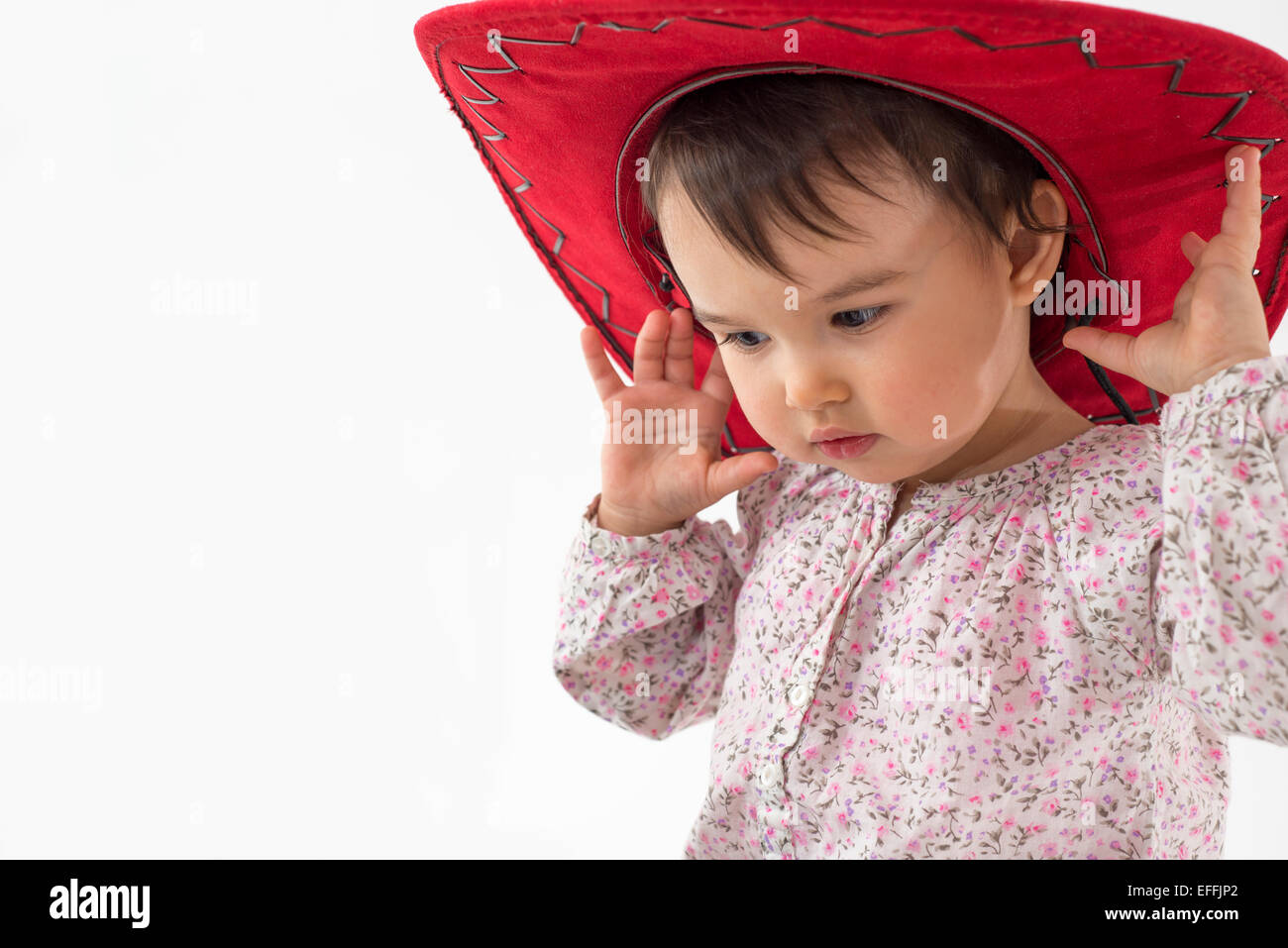 little girl with red cowboy hat Stock Photo - Alamy