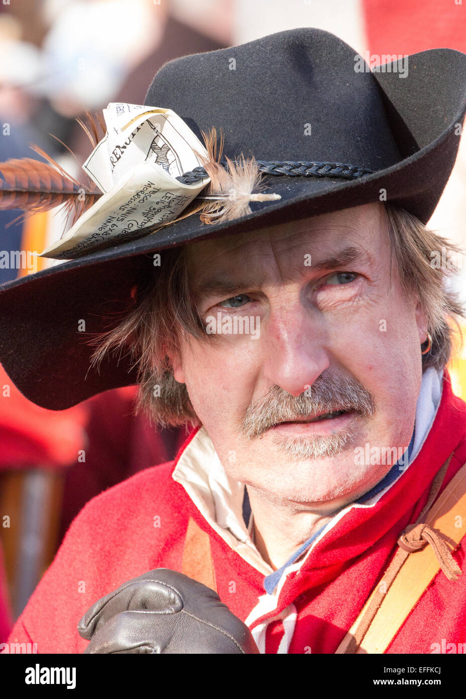 People dressed up as Roundheads and Cavaliers re-enacting the Battle of ...