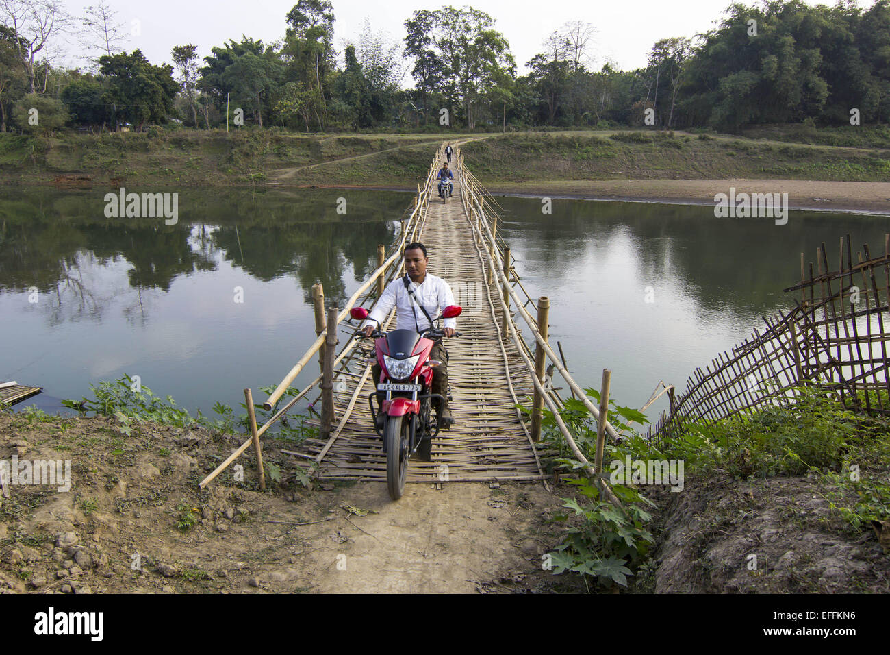 Indian bamboo bridge hi-res stock photography and images - Alamy