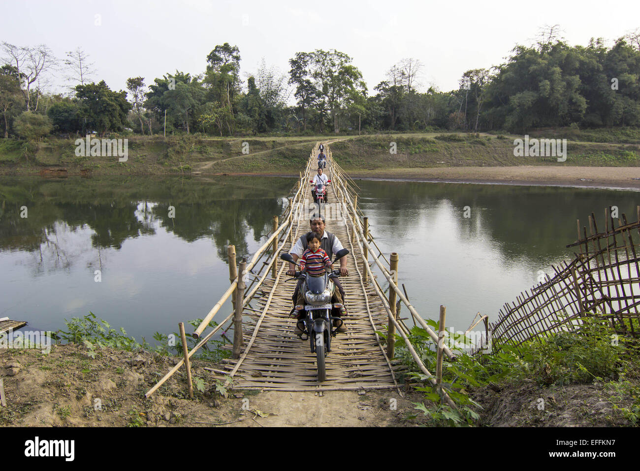 Indian bamboo bridge hi-res stock photography and images - Alamy