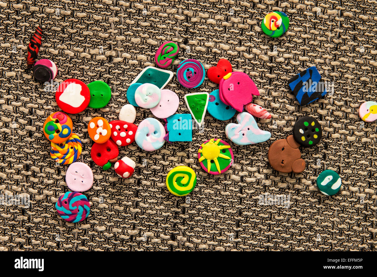 Hand made buttons Stock Photo - Alamy