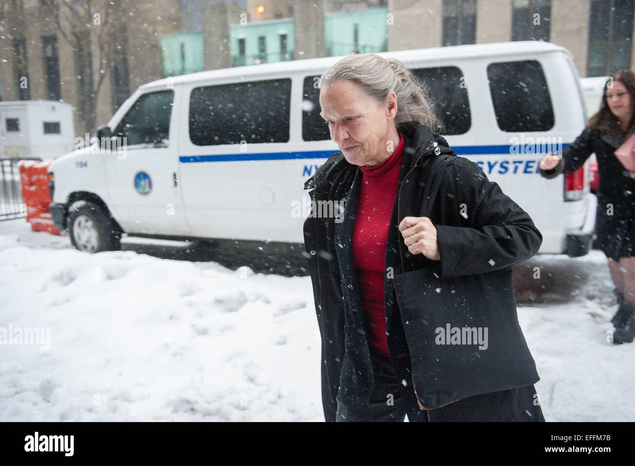 Feb. 2, 2015 - Manhattan, New York, U.S. - JULIE PATAZ arrives to ...