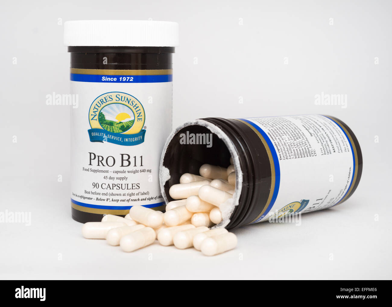 Bottles of probiotic capsules Stock Photo - Alamy