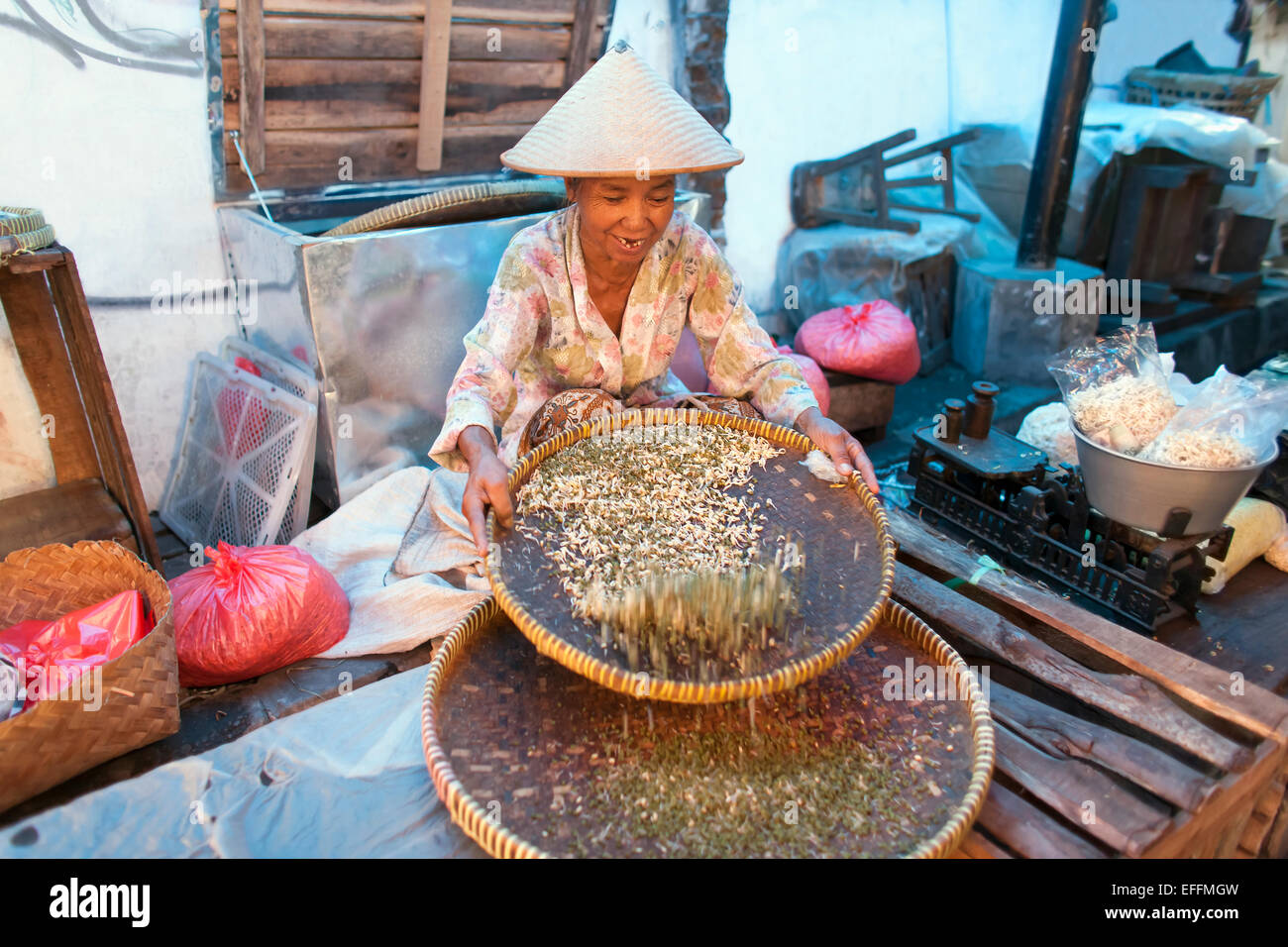 Indonesia, Java, woman working in market Stock Photo - Alamy