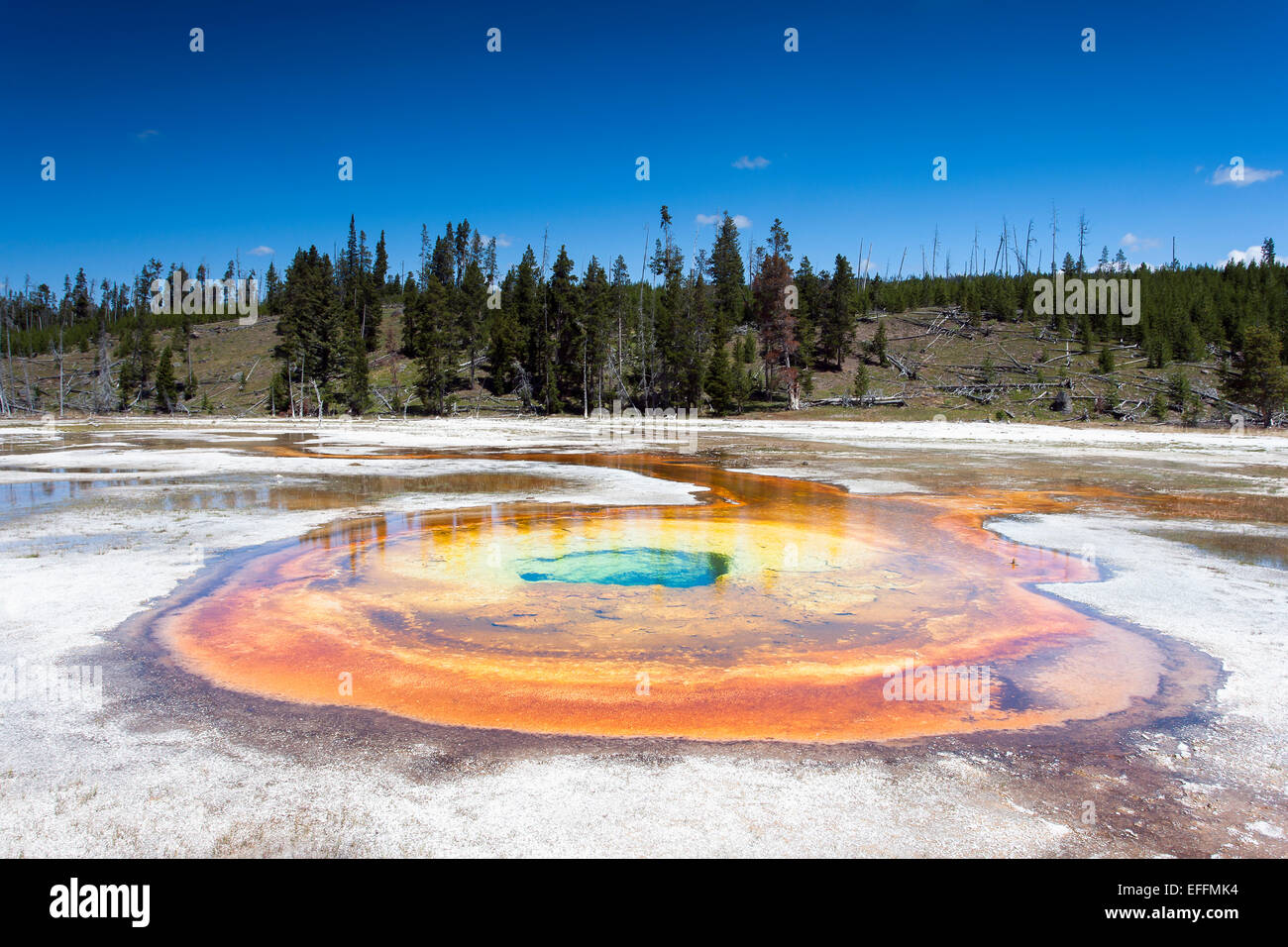 USA, Wyoming, Yellowstone National Park, Chromatic Spring Stock Photo ...