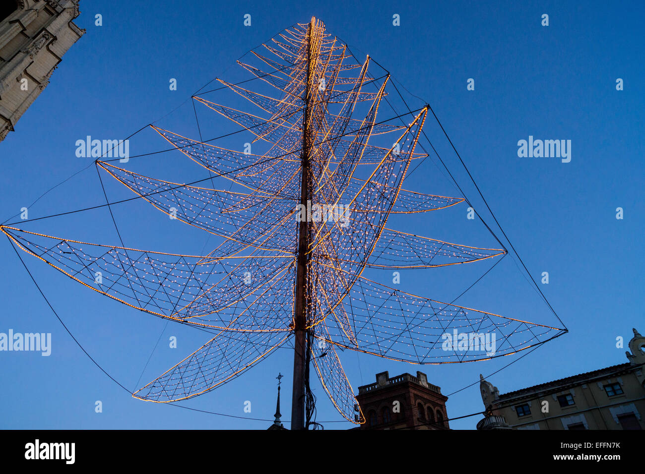 X-mas tree in front of Cathedral in Leon, Spain Stock Photo - Alamy