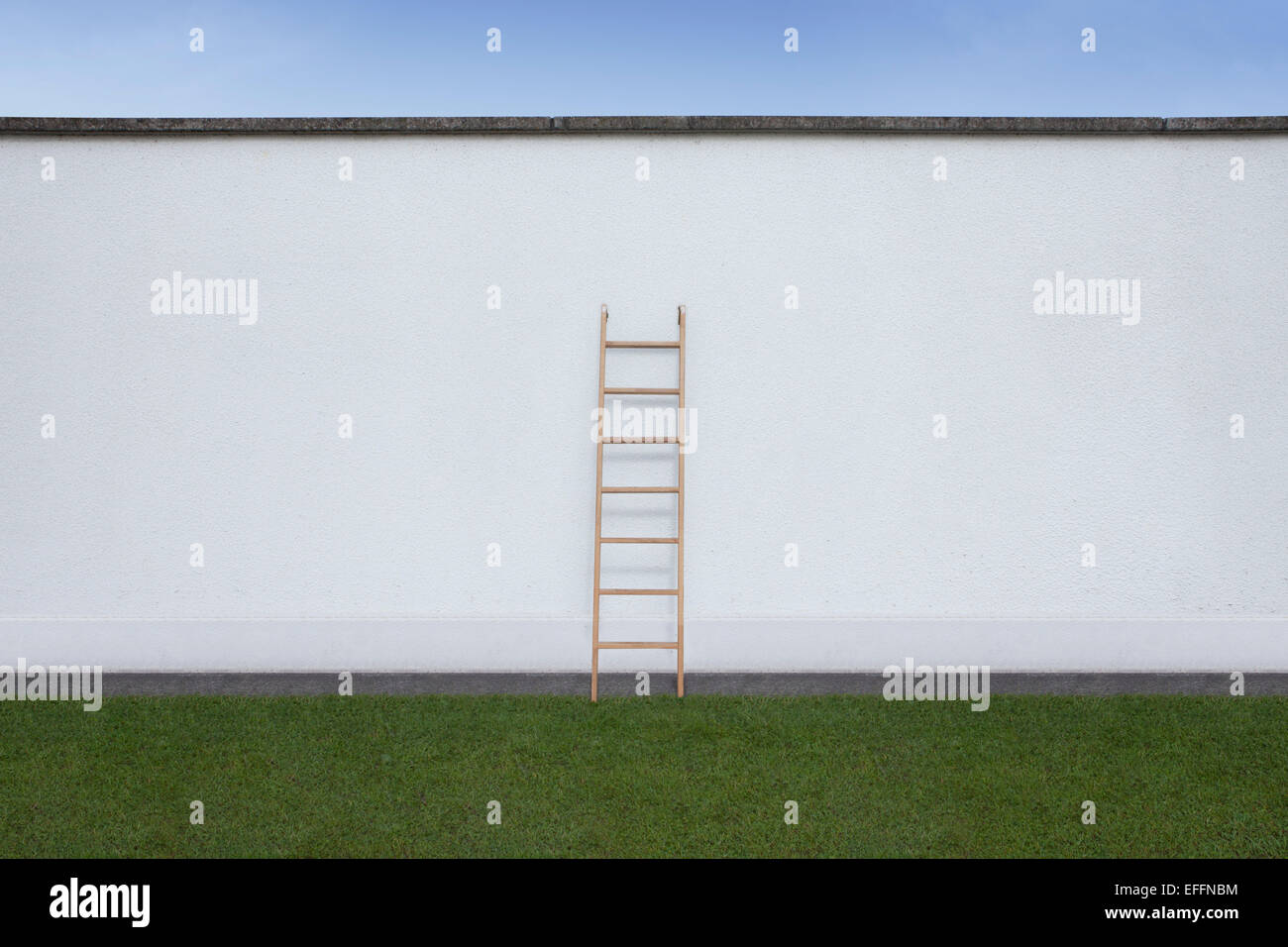 Ladder on wall Stock Photo - Alamy