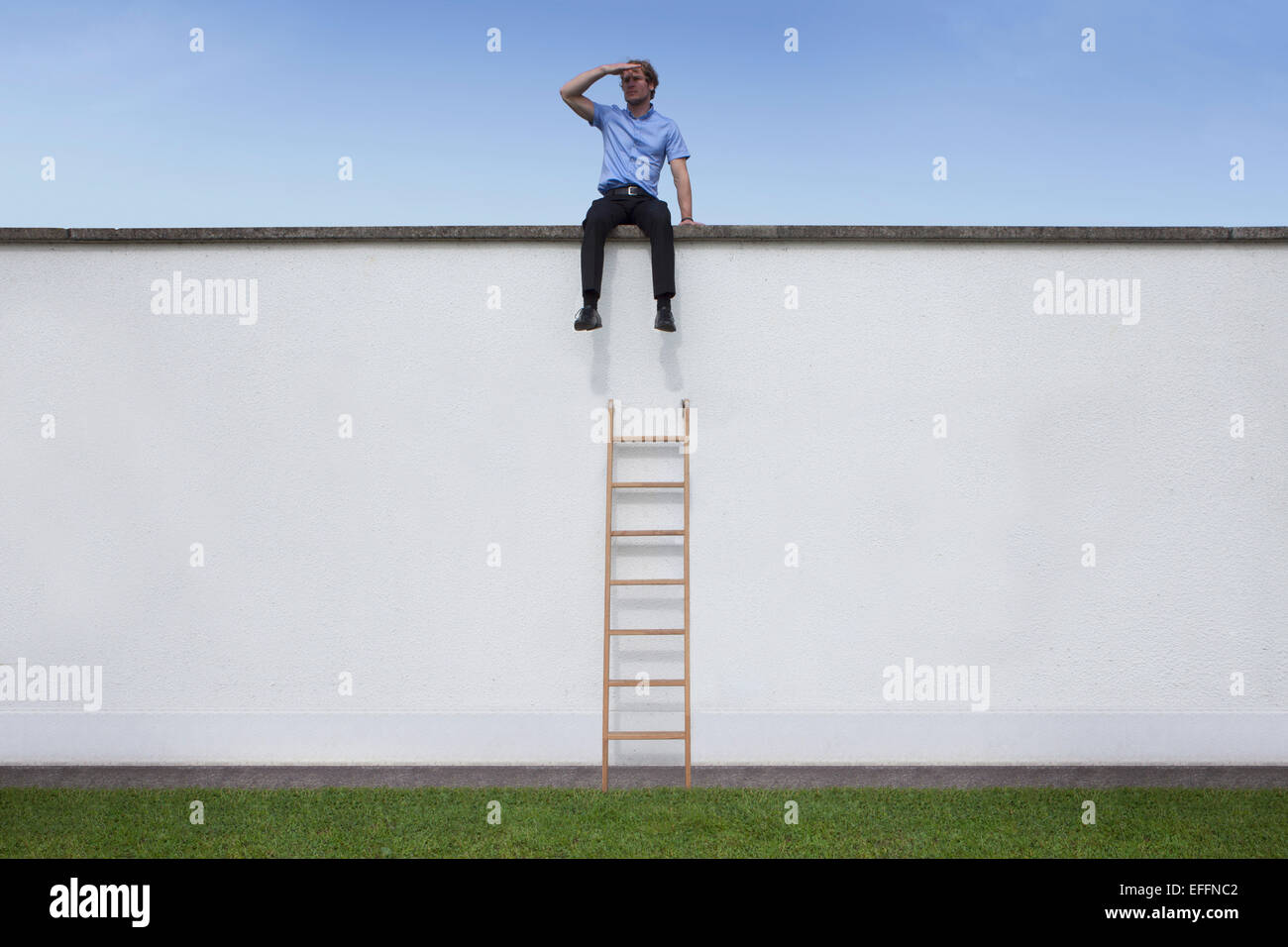 Man On Ladder Stock Photos & Man On Ladder Stock Images - Alamy