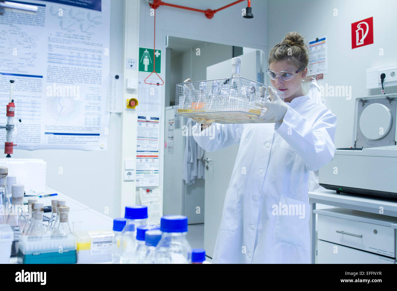 Female biologist in laboratory holding hi-res stock photography and ...