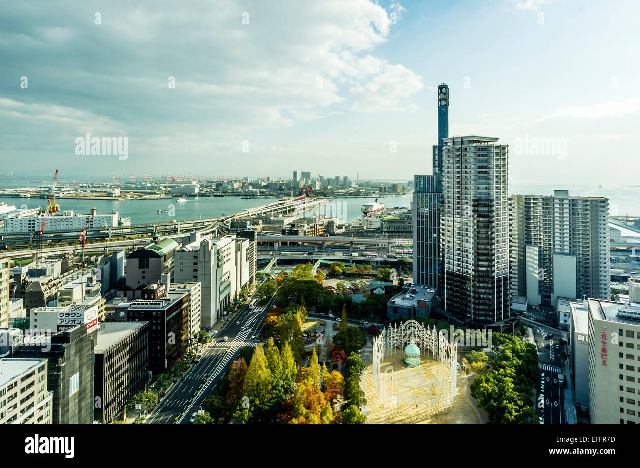 Japan, Kobe, cityscape with coast Stock Photo - Alamy
