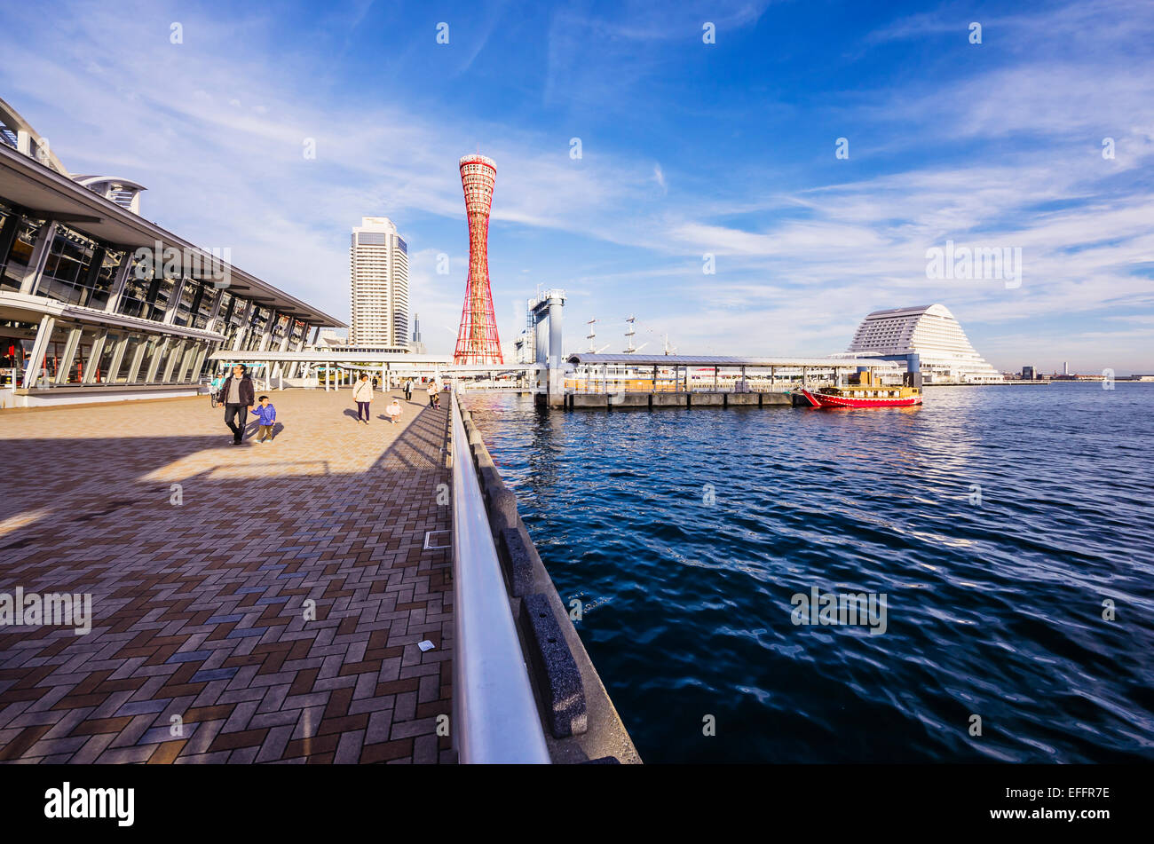 Japan, Kobe, waterfront promenade with Kobe Port Tower Stock Photo - Alamy