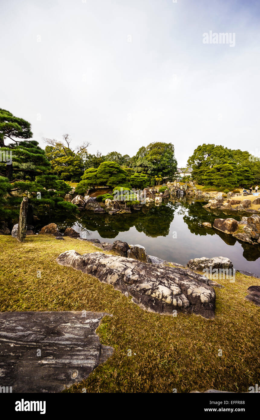 Japan, Kyoto, Nijo Castle, Pond in Castle park Stock Photo - Alamy