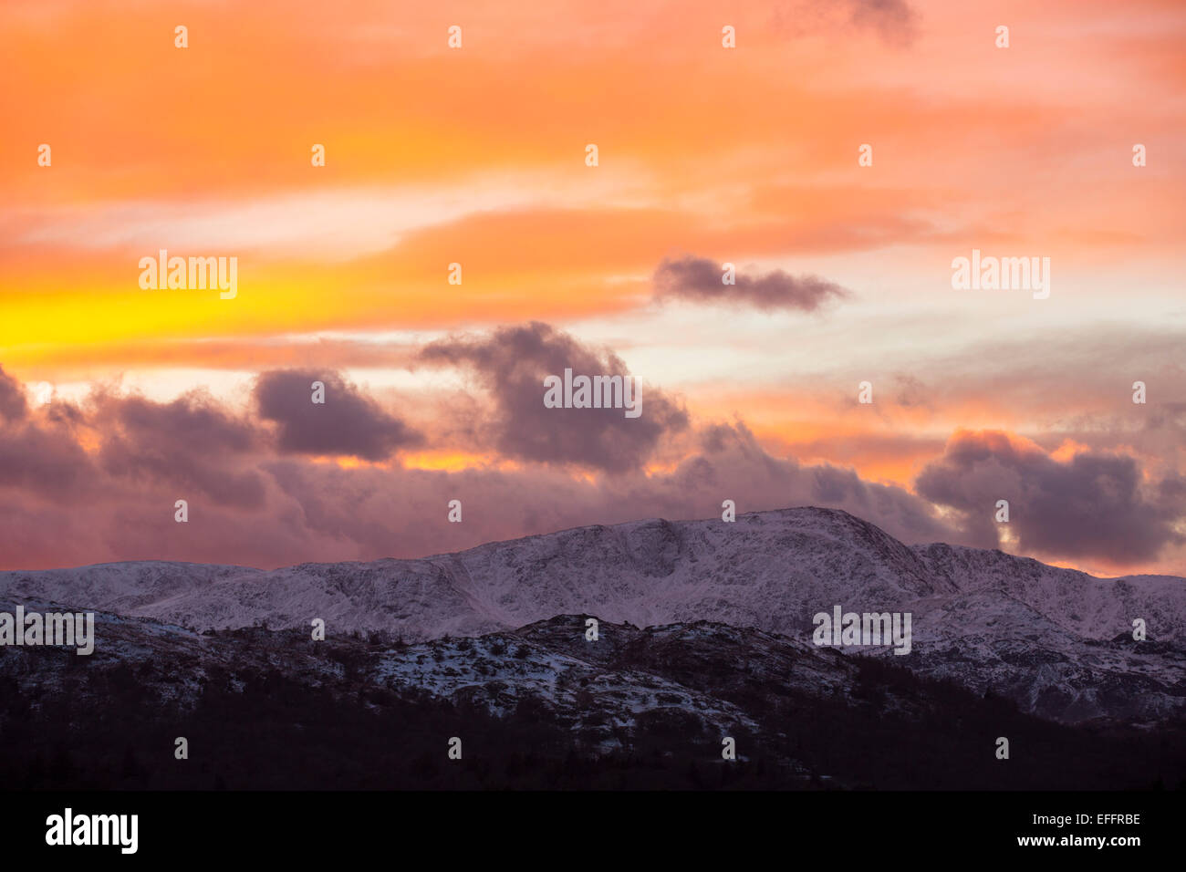 Sunset over Wetherlam in the Lake District, UK Stock Photo - Alamy