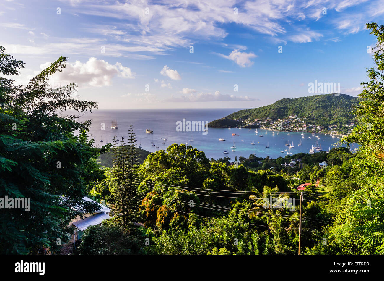 Caribian, Antilles, Lesser Antilles, Grenadines, Bequia, Bay with ...