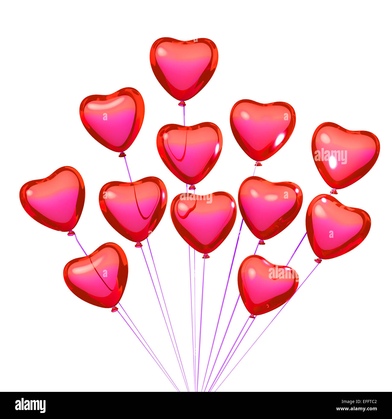 Pink Heart Balloons Clipart