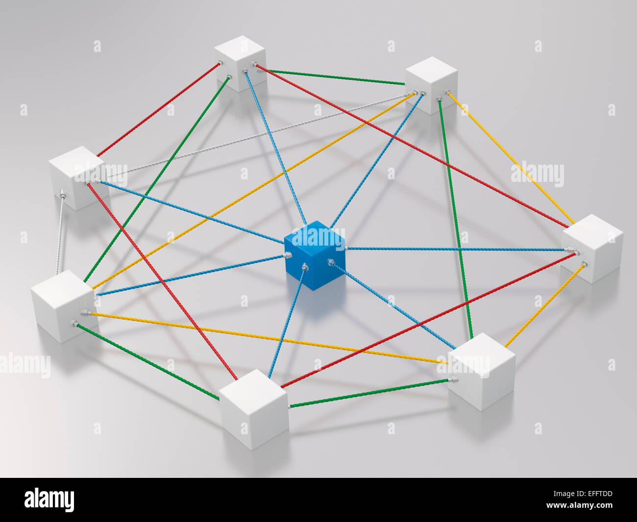 3D rendering of cubes tied up with rope Stock Photo - Alamy