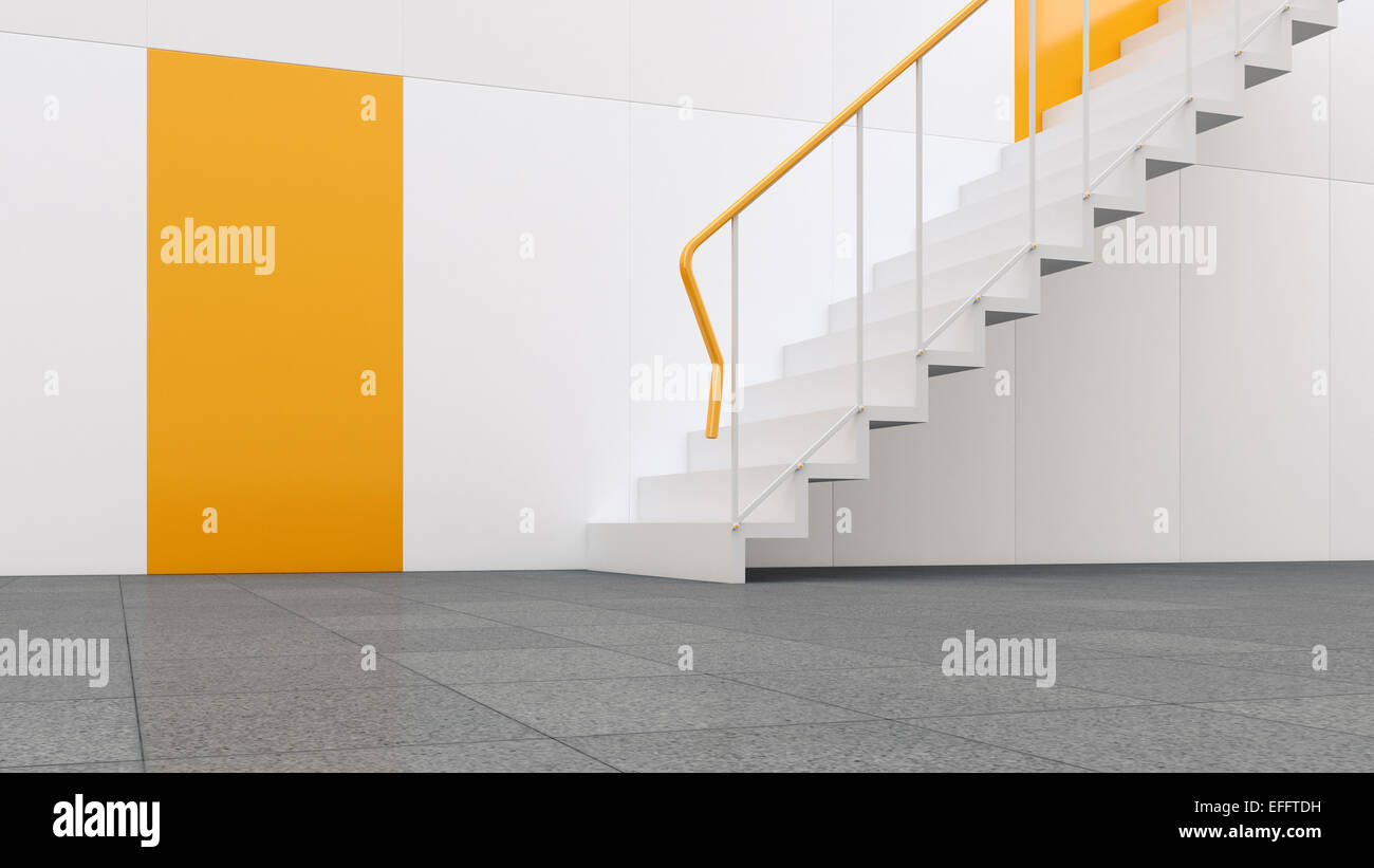 3D rendering of staircase in building Stock Photo - Alamy