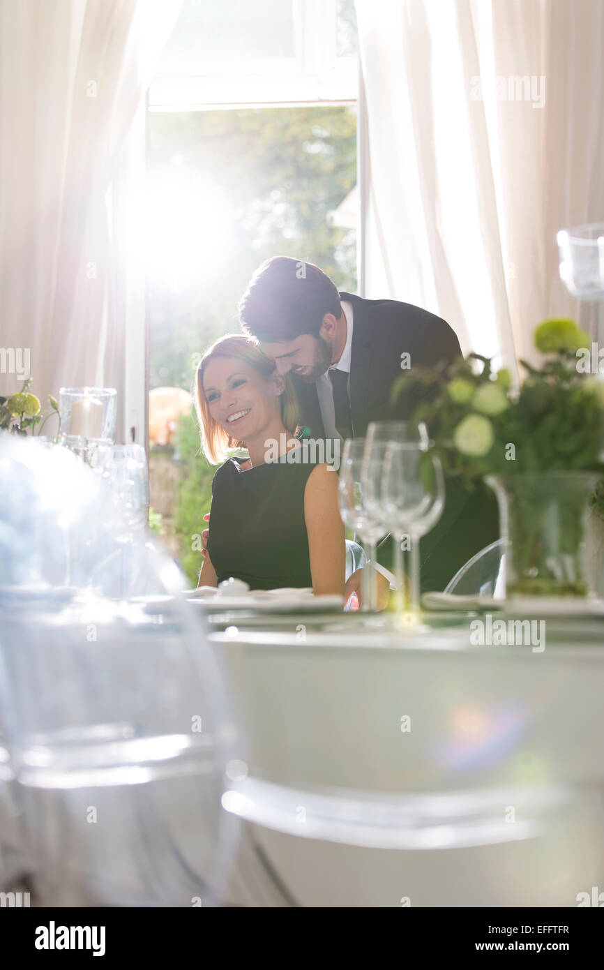 Elegant couple in restaurant Stock Photo - Alamy