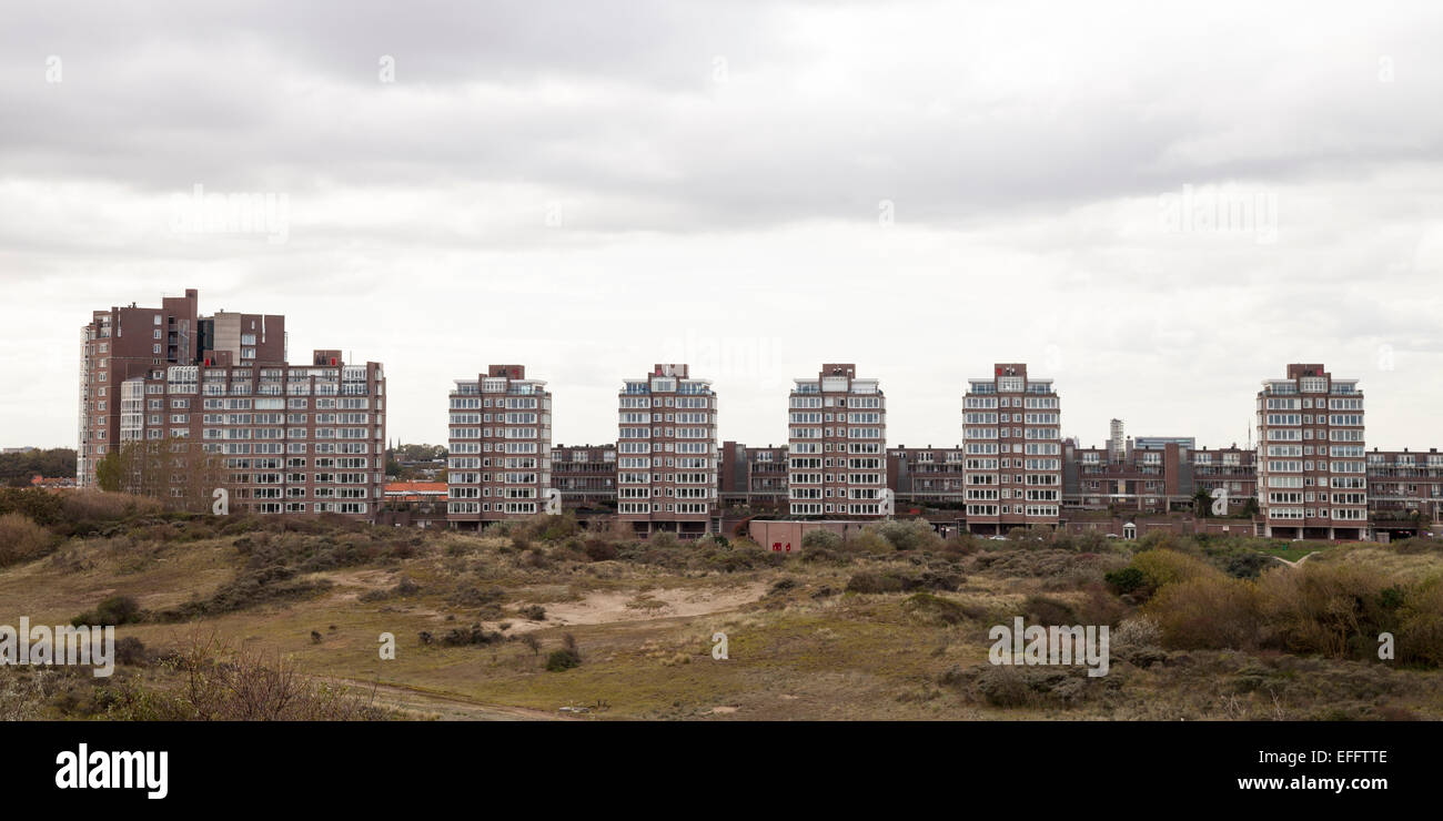 Netherlands, The Hague, Scheveningen, high-rise residential buildings ...
