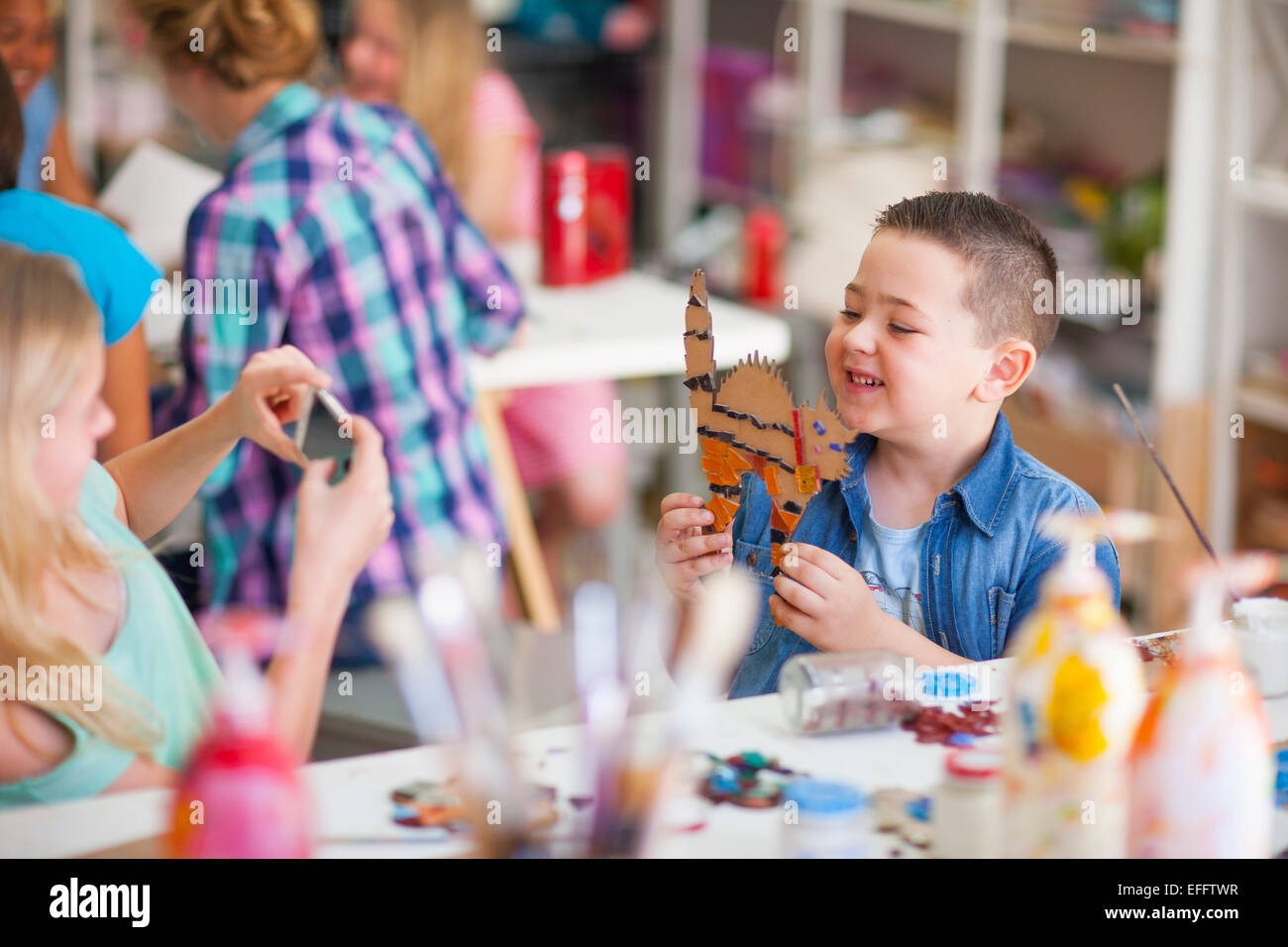 Class art work project hi-res stock photography and images - Alamy