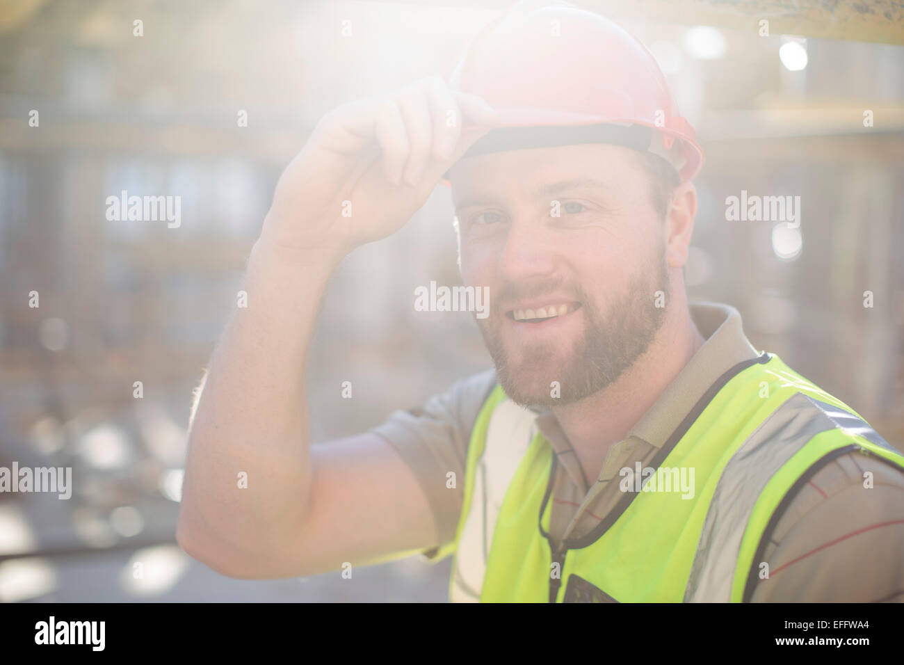 Portrait of smiling construction worker Stock Photo - Alamy