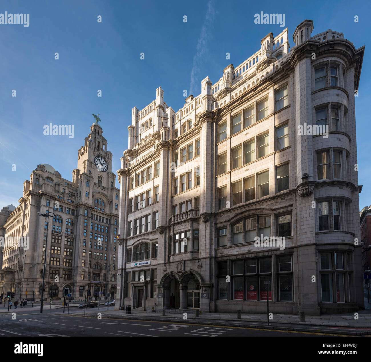 The famous Tower building ( foreground) and the Royal Liver building in ...