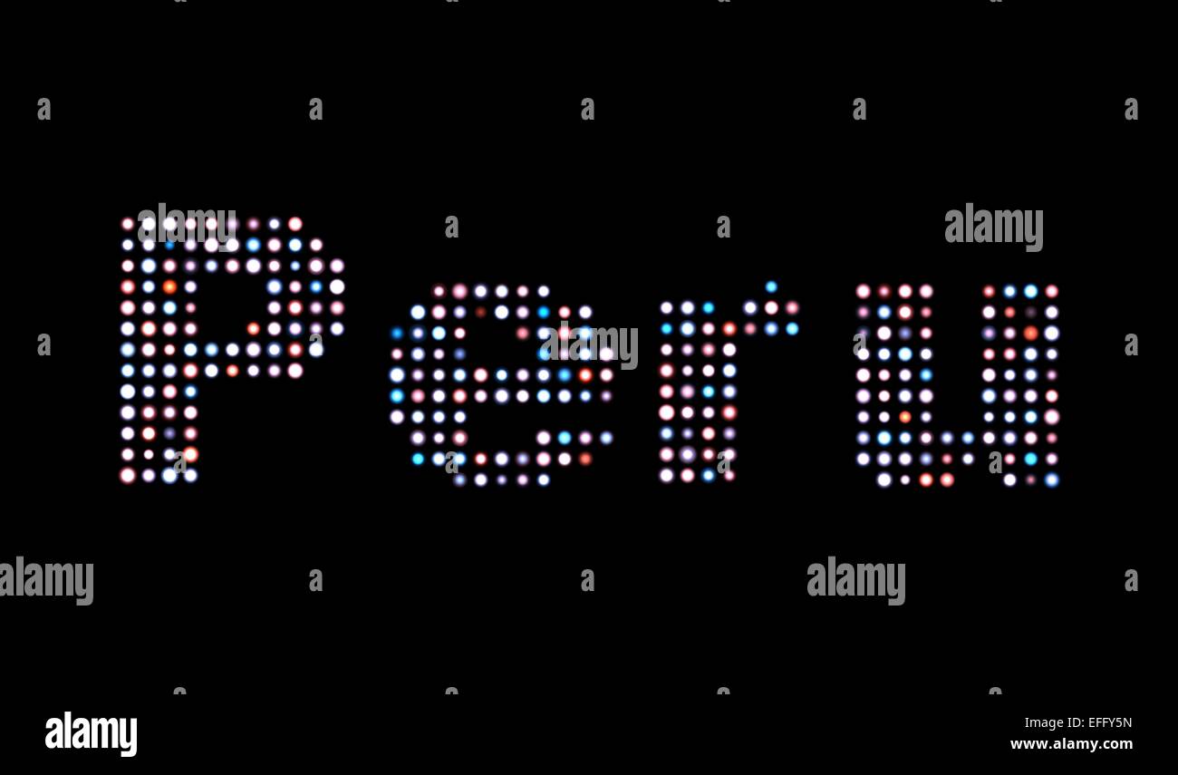 Peru led text Stock Photo - Alamy