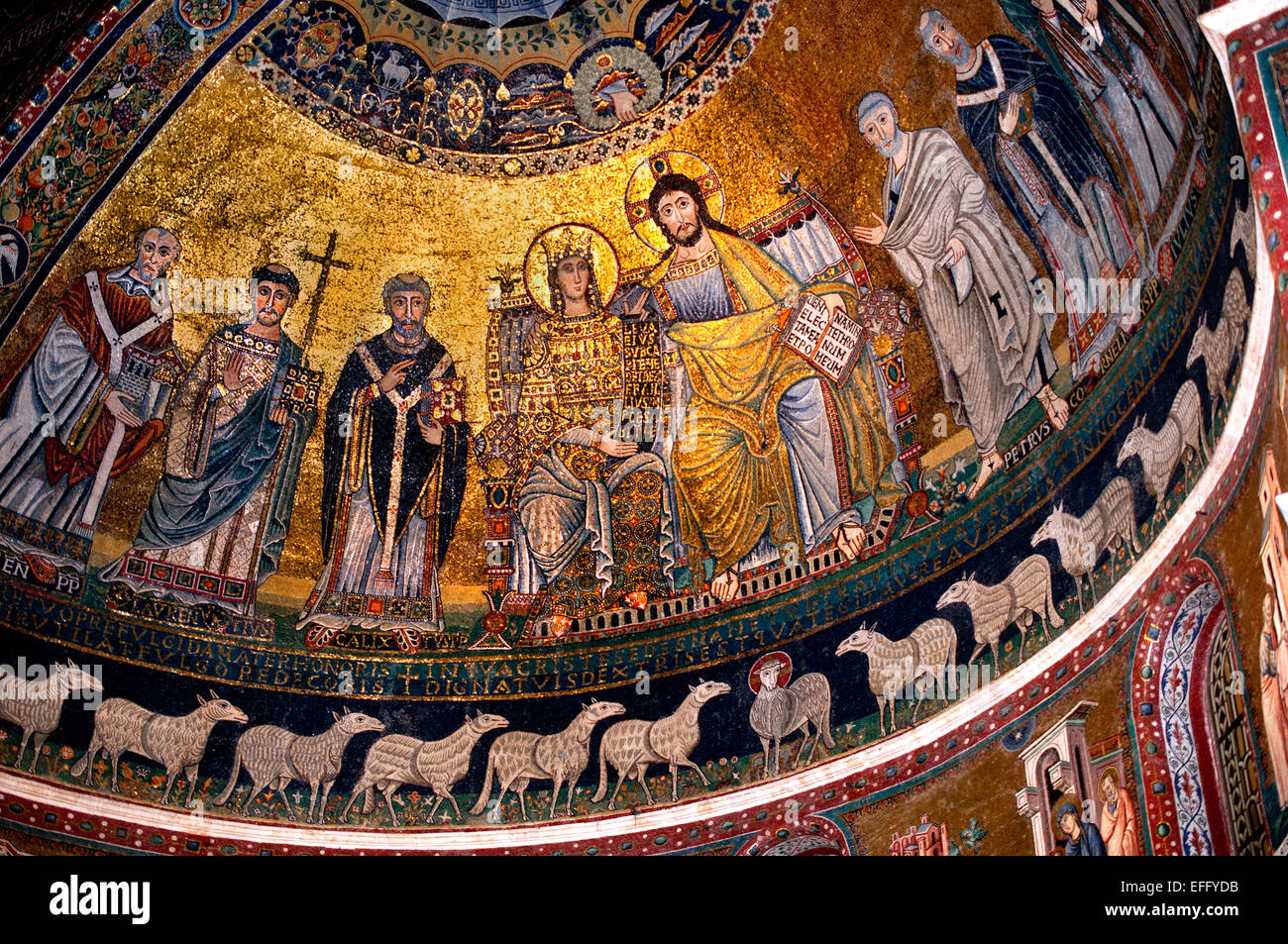 Golden 13th-century mosaics in the apse Basilica di Santa Maria - Dome of Santa Maria in ...