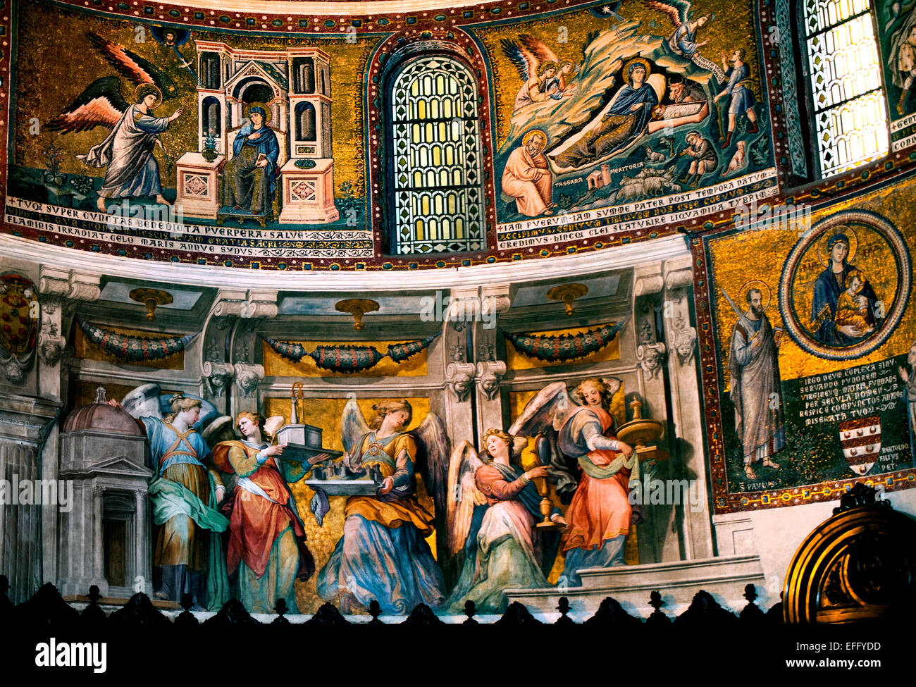 Golden 13th century mosaics in the apse basilica di santa maria High Resolution Stock ...