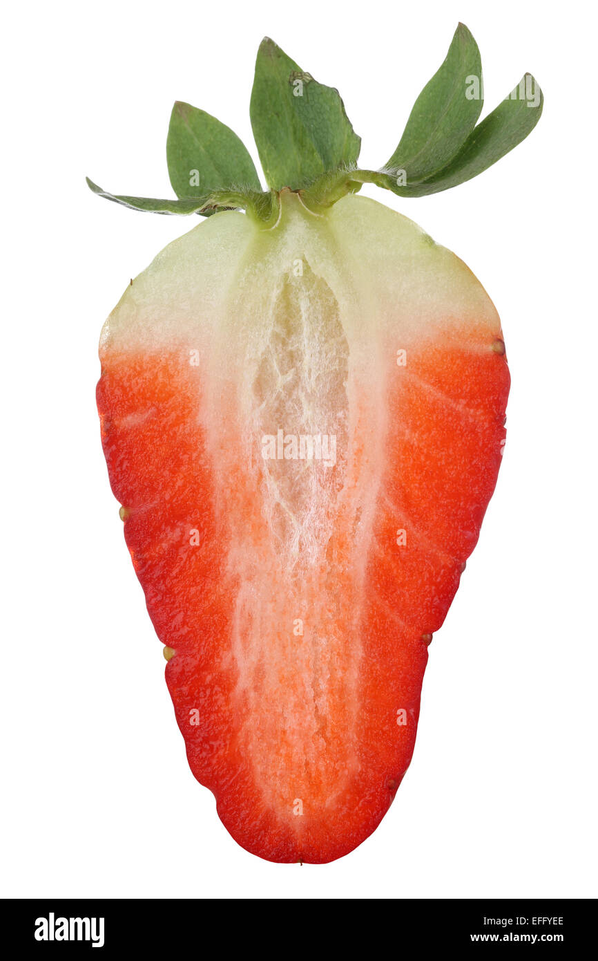 Fresh half strawberry fruit isolated on a white background Stock Photo ...