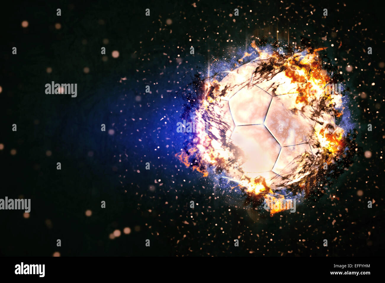 Burning soccer ball on stadium hi-res stock photography and images - Alamy