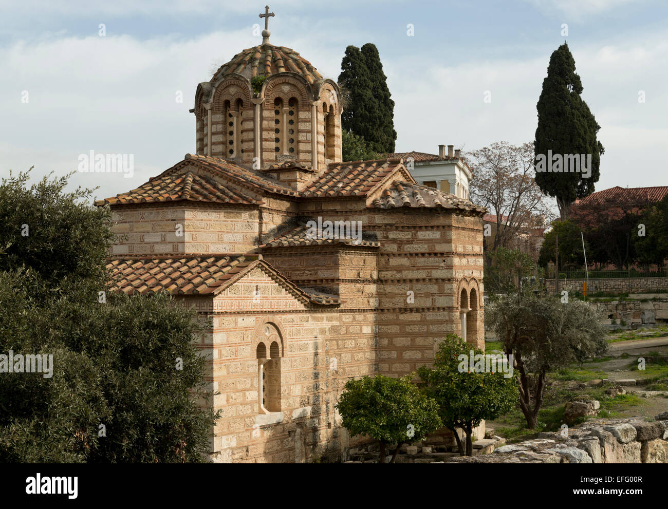 Church of the Holy Apostles. Byzantine church in Athens, Greece Stock ...