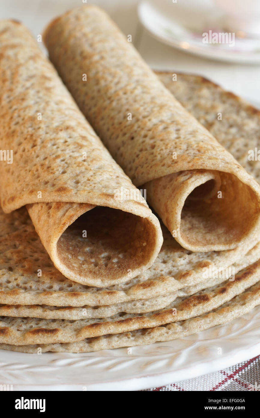 Staffordshire Oatcakes a savoury pancake made with oatmeal flour and ...