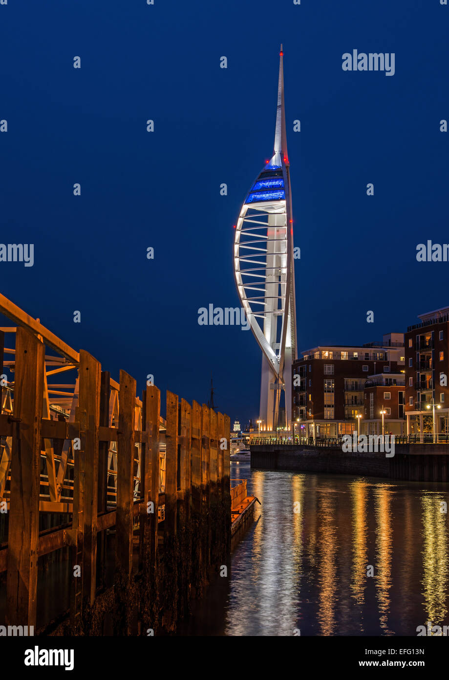 Spinnaker Tower at Night Stock Photo - Alamy