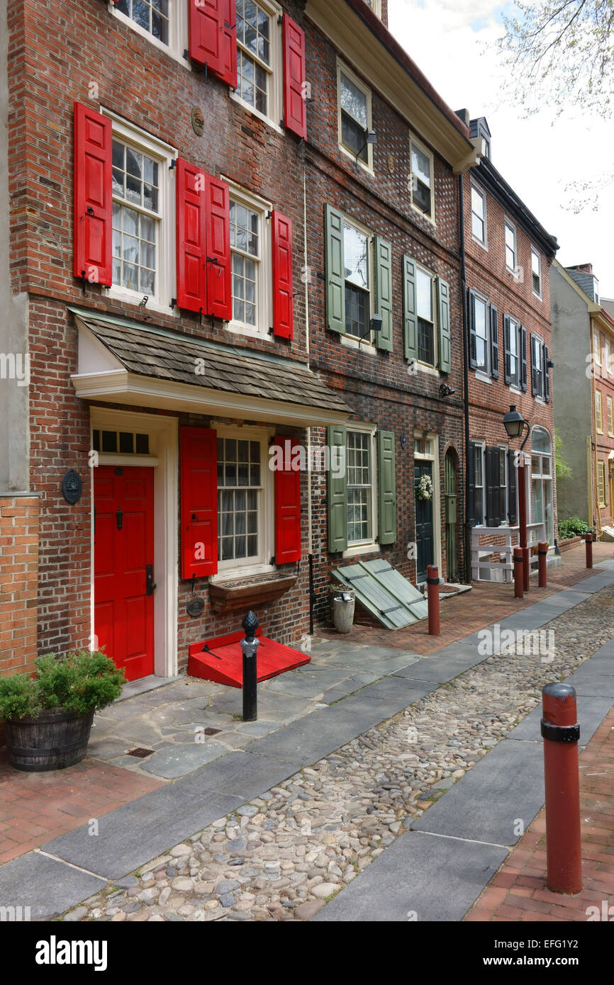 Elfreth's Alley Philadelphia, Philadelphia, Pennsylvania, USA Stock ...