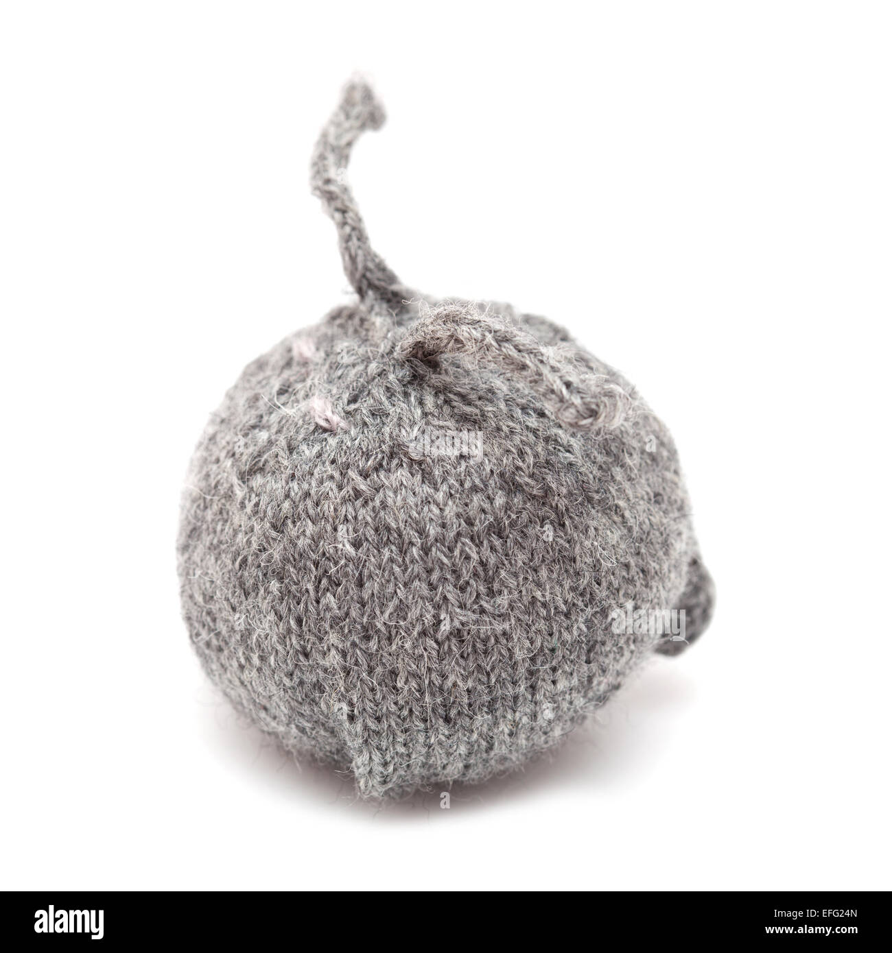 very fat knitted rabbit isolated on white Stock Photo - Alamy