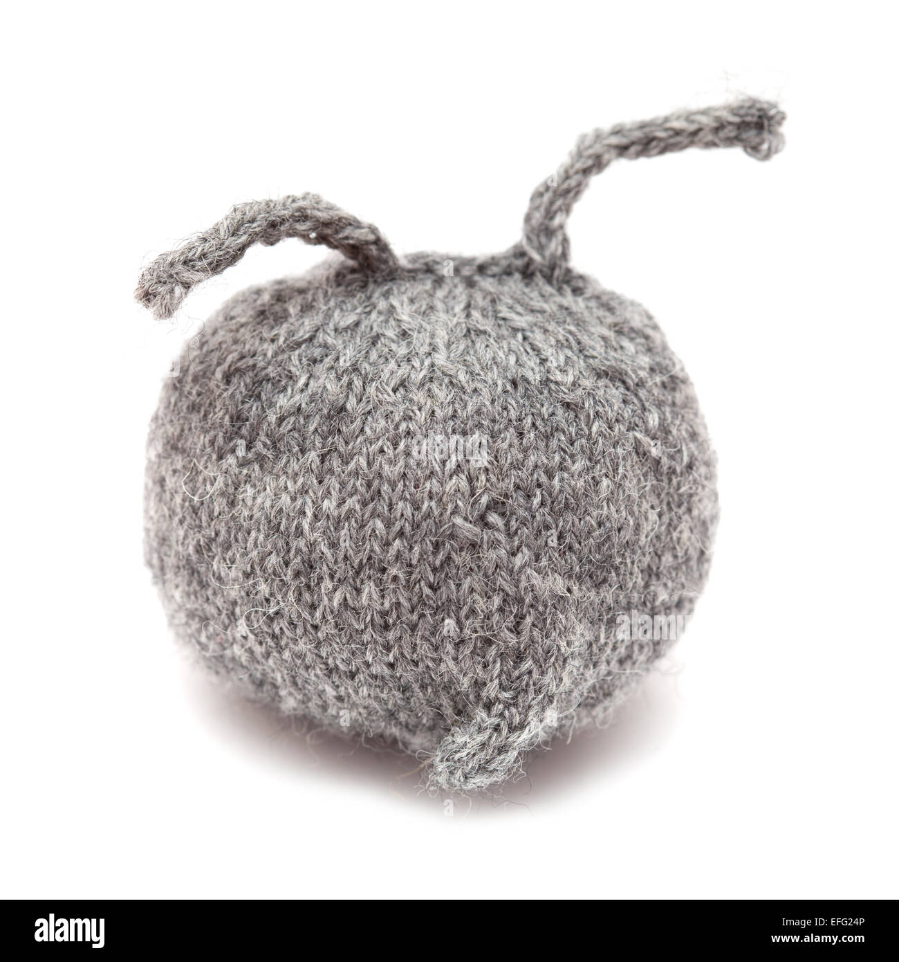 very fat knitted rabbit isolated on white Stock Photo - Alamy