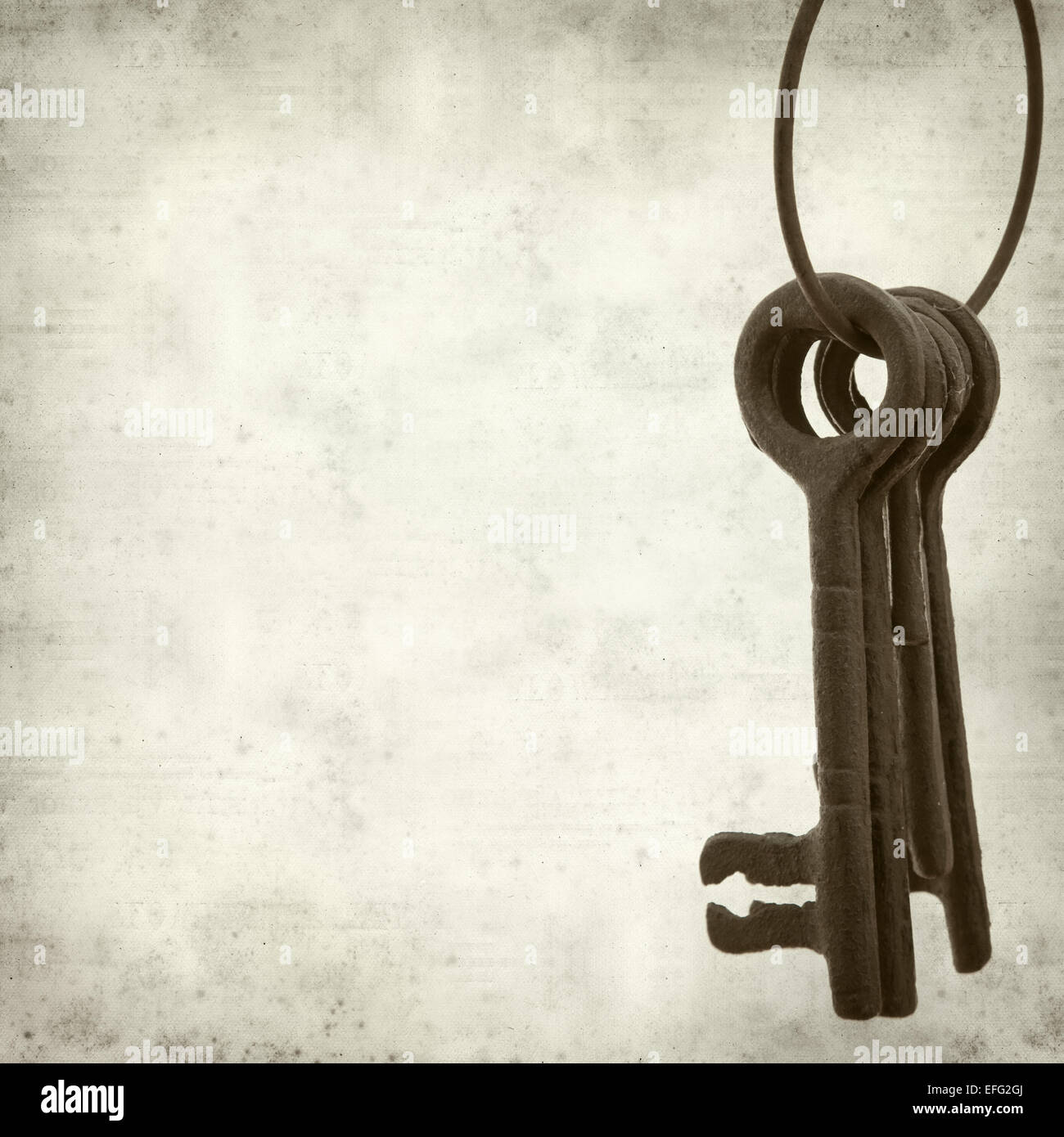 textured old paper background with old keys Stock Photo - Alamy