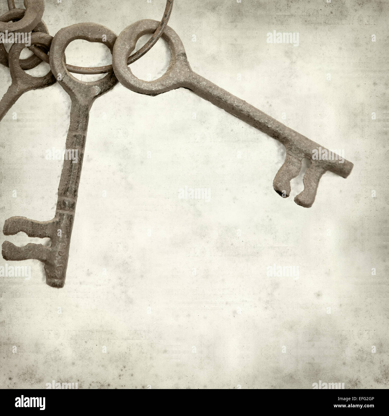 textured old paper background with old keys Stock Photo - Alamy