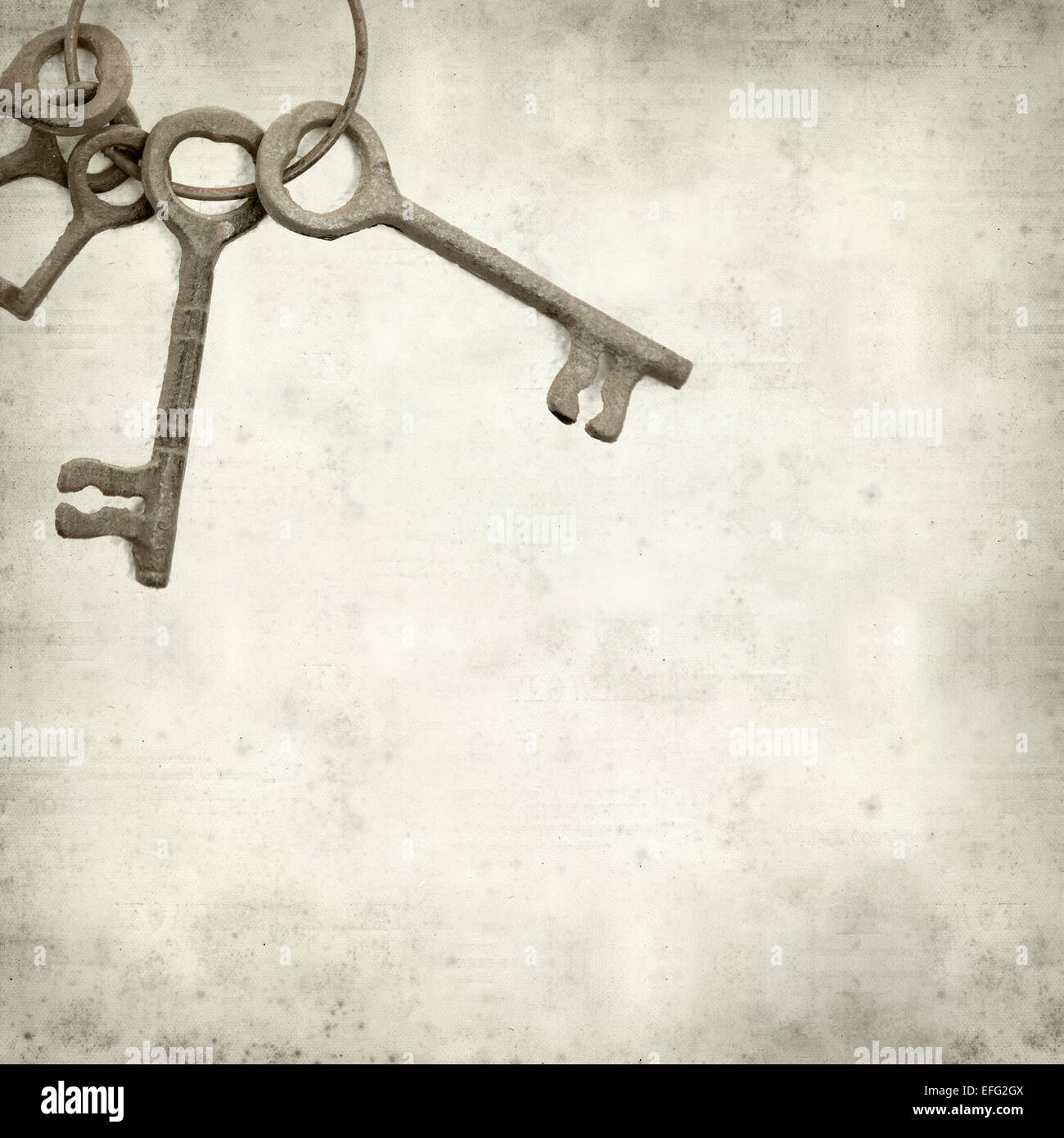 textured old paper background with old keys Stock Photo - Alamy