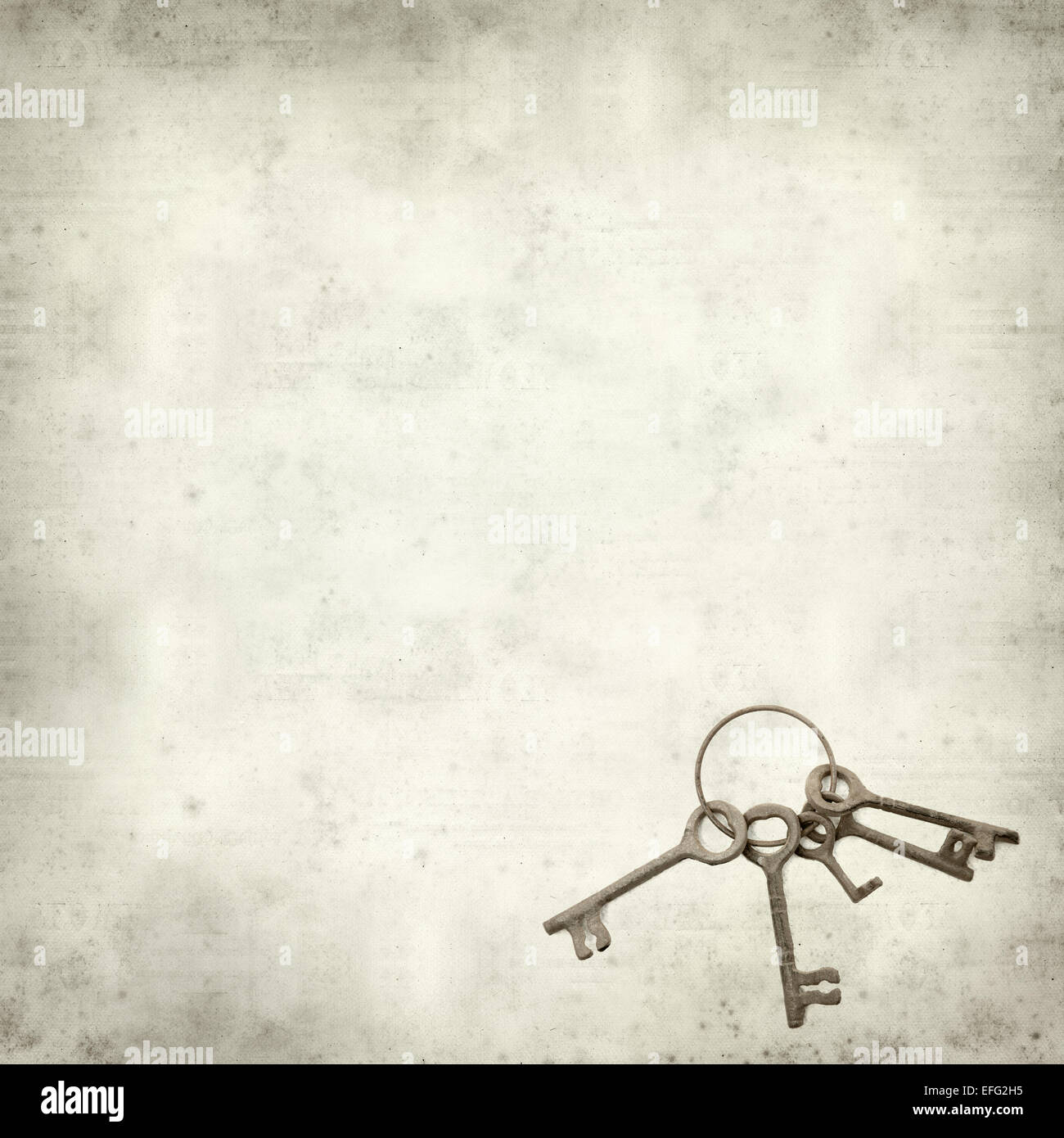 textured old paper background with old keys Stock Photo - Alamy