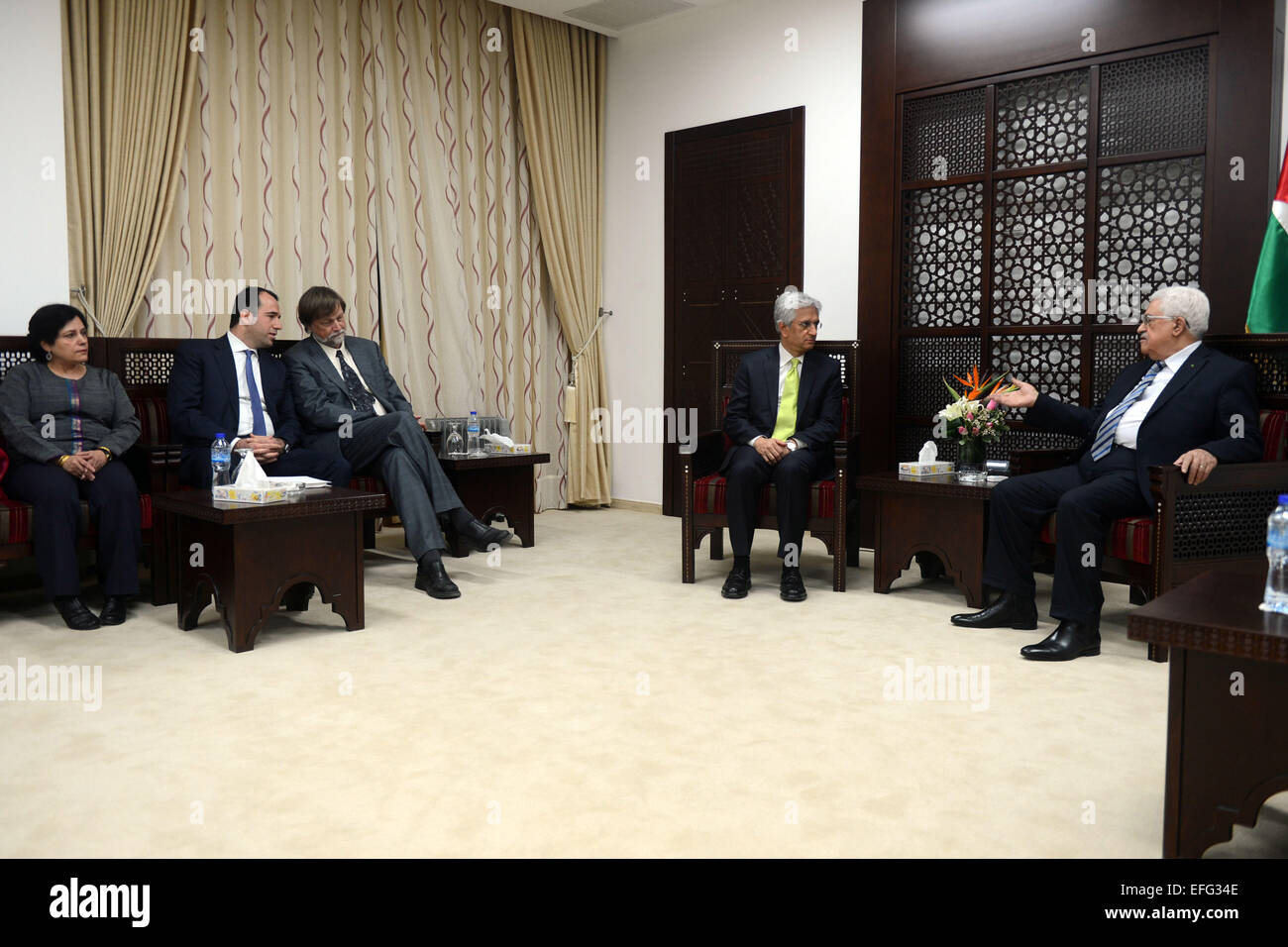 Ramallah, West Bank, Palestinian Territory. 3rd Feb, 2015. Palestinian ...