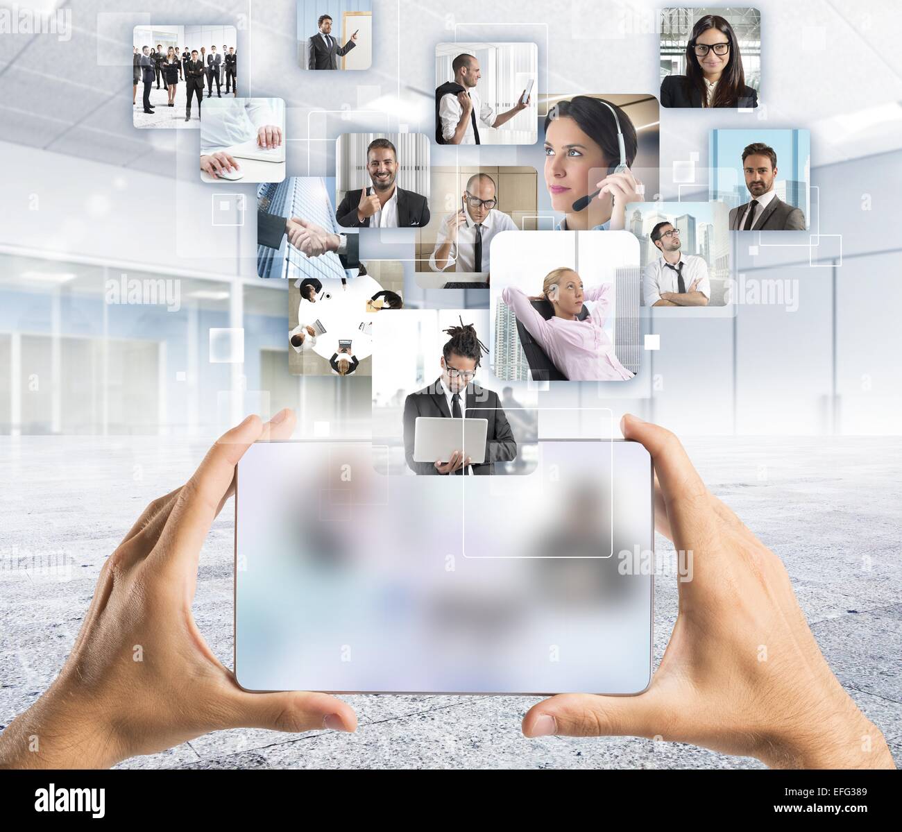 Manager and team Stock Photo - Alamy