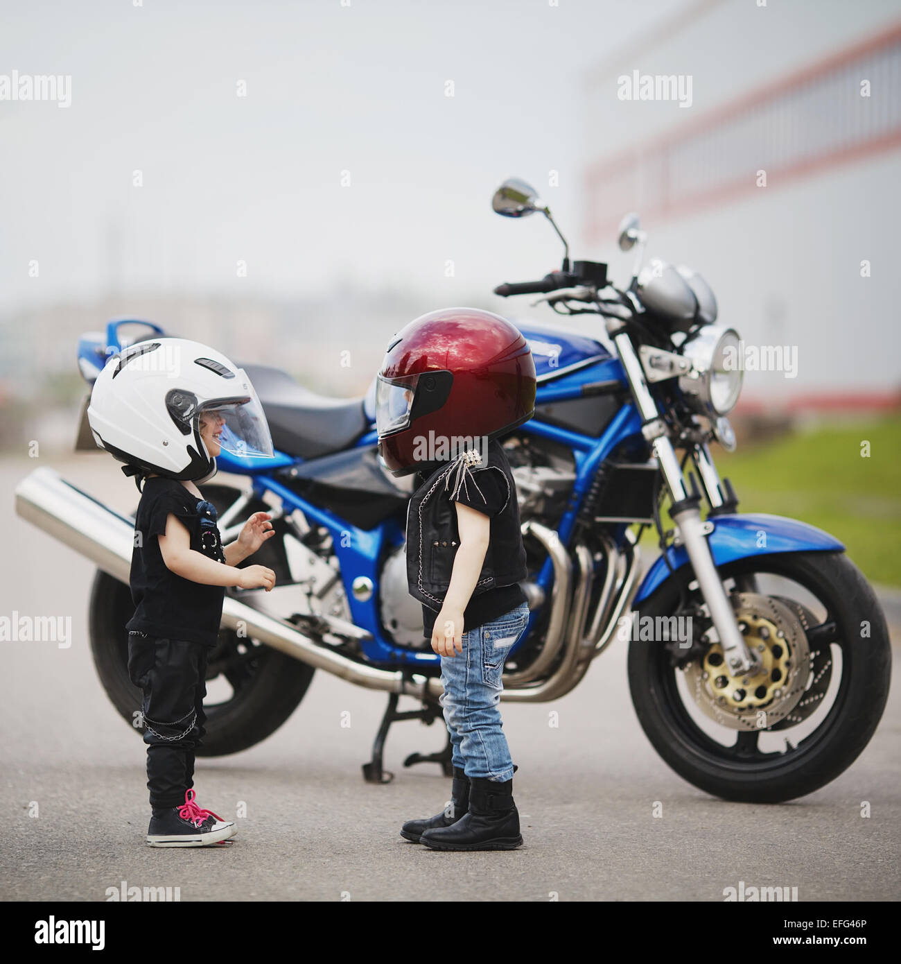 Blue child kid motorbike toy hi-res stock photography and images - Alamy