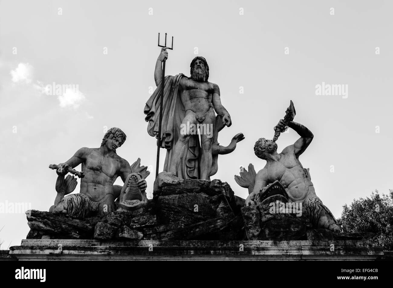 Italy rome fountain in Black and White Stock Photos & Images - Alamy