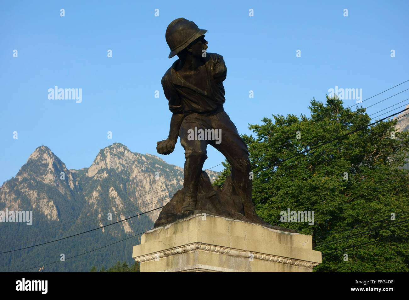 Statue of Corporal Constantin Musat, Busteni, Romania, Europe Stock ...