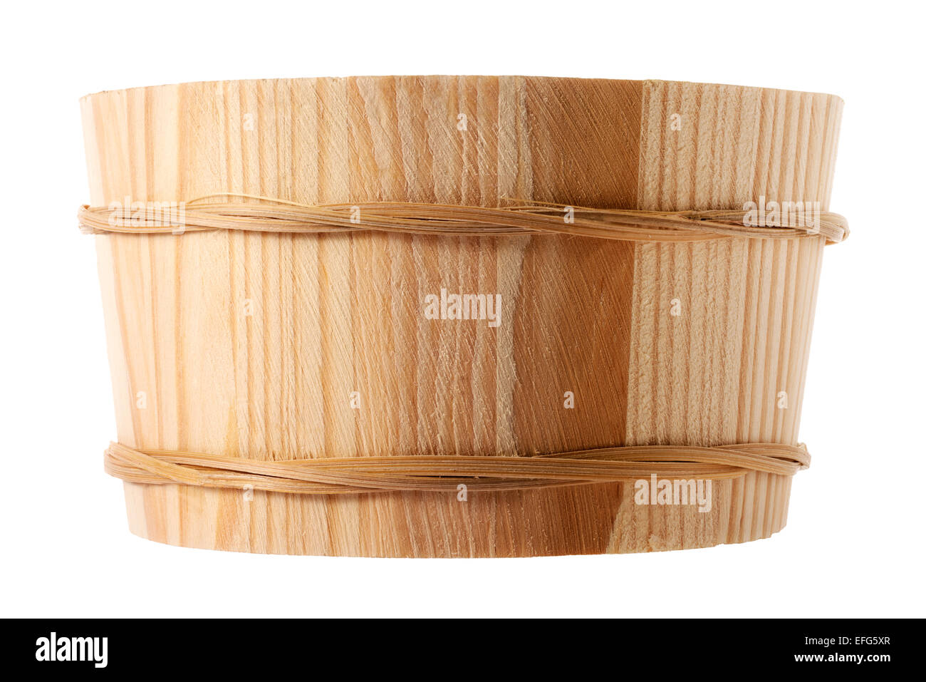 Objects: wooden tub isolated on white background Stock Photo - Alamy