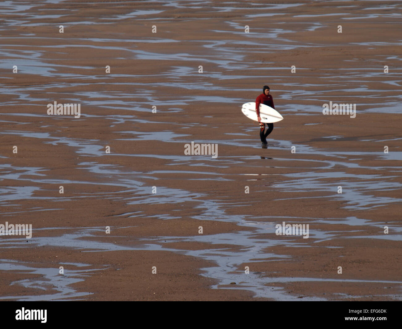 Lone surfer on beach hi-res stock photography and images - Alamy