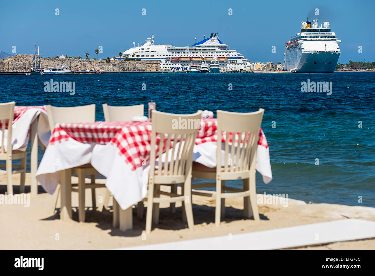 Kos island Greece view of port Stock Photo - Alamy